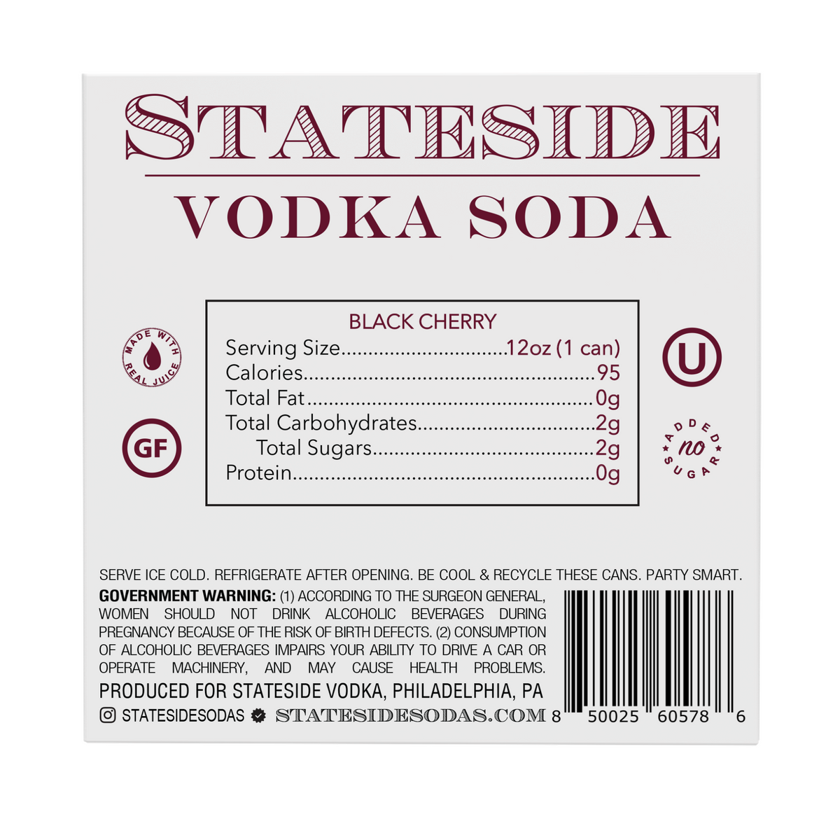 Stateside Black Cherry Vodka Soda – Stateside Vodka BevStack
