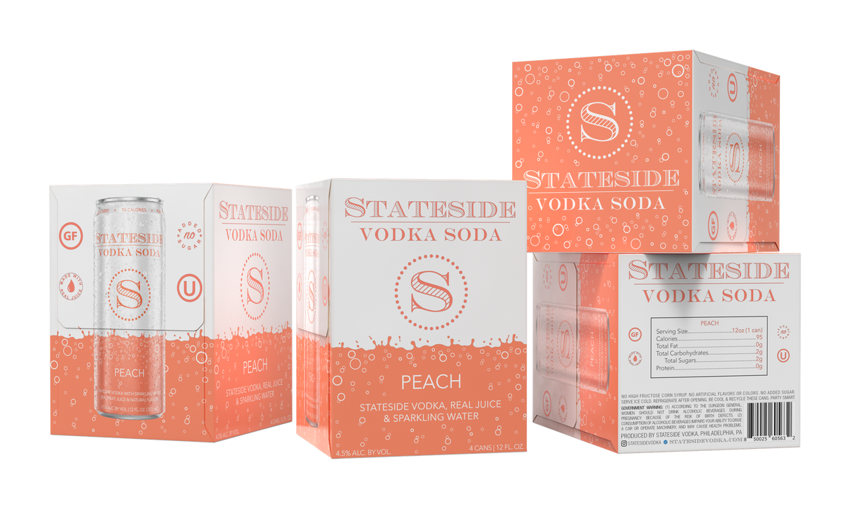 Stateside Vodka Soda Peach - 4 Pack – Stateside Vodka BevStack